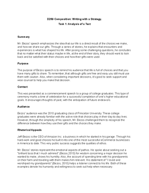 D082 Task 2 WGU - Task 2 passed - A. Personal Values Explain your top ...