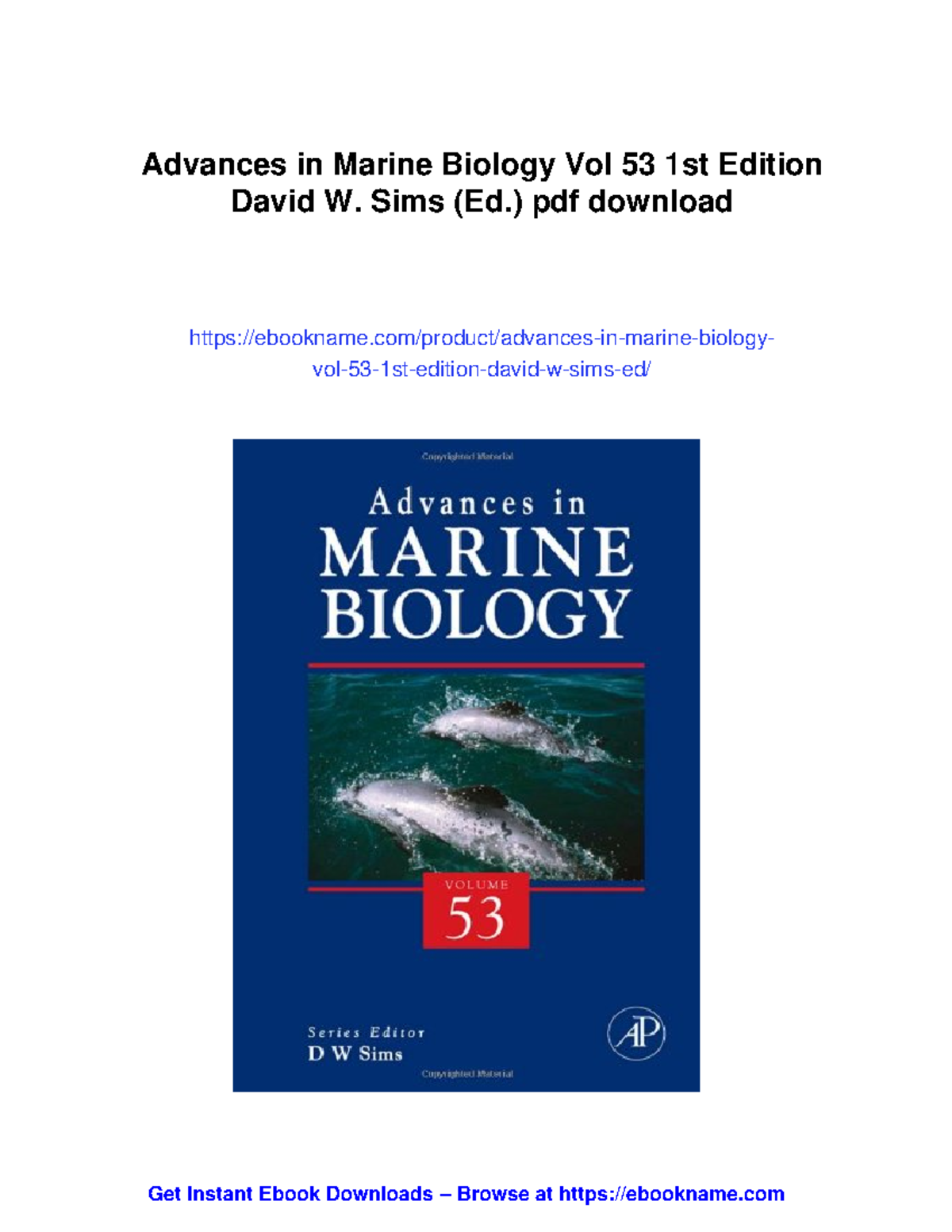 Advances in Marine Biology Vol 53: Intraspecific Variation in Offspring ...