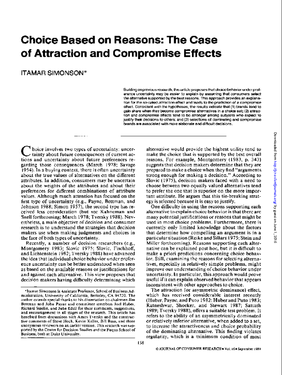 1989-SSCI-Final Exam: Understanding Attraction and Compromise Effects ...
