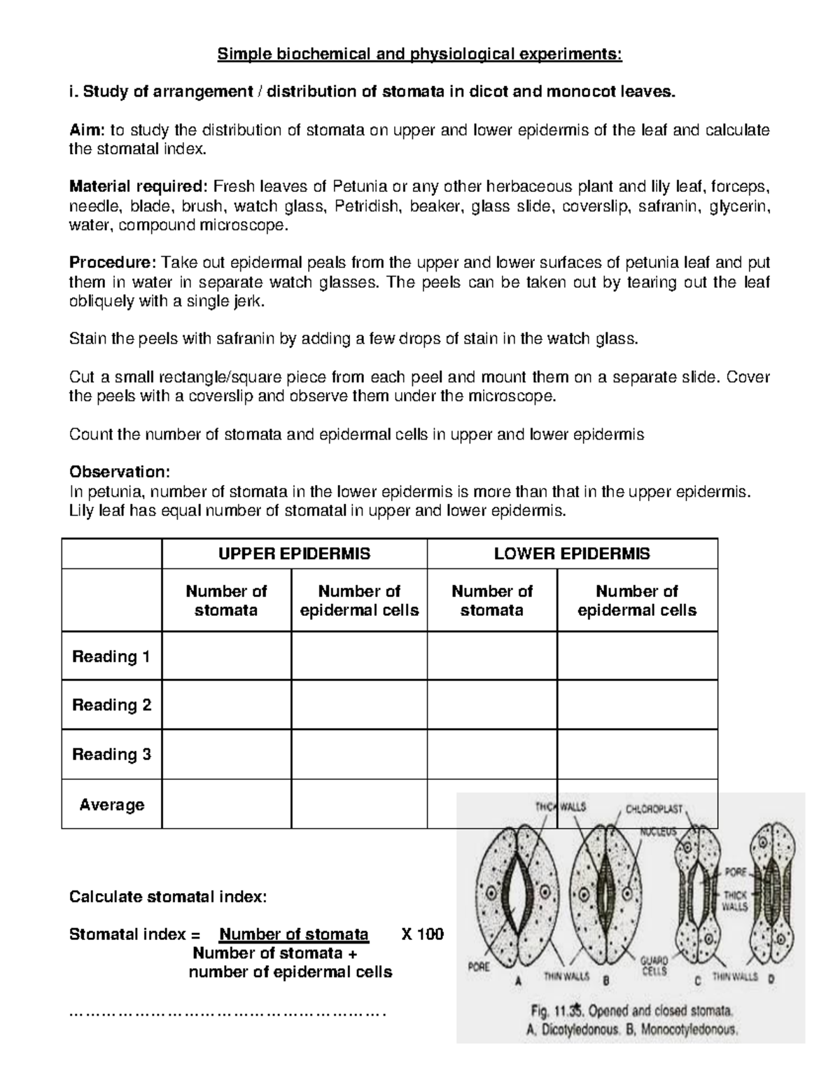 Biochemical & Physiological Experiments: BSC 101 Lab Guide - Studocu