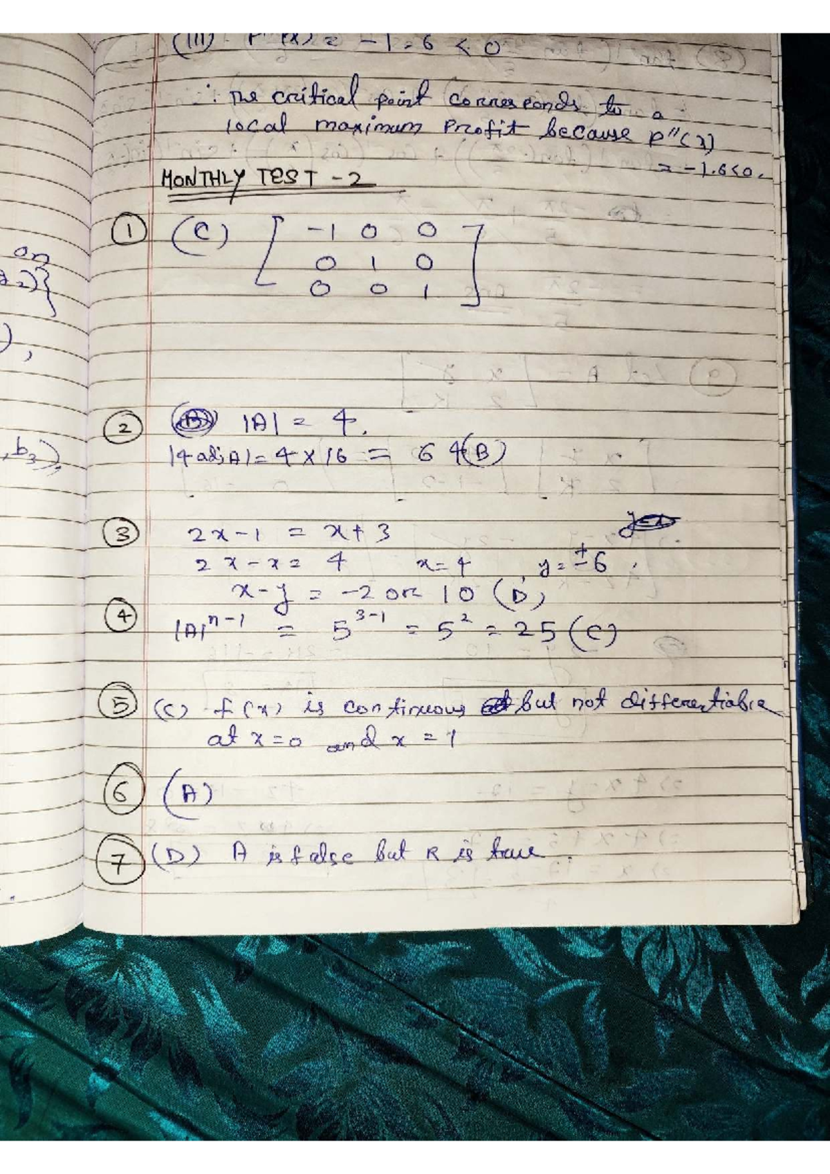 Math Homework MT-2: Critical Points and Local Maxima Analysis - Studocu
