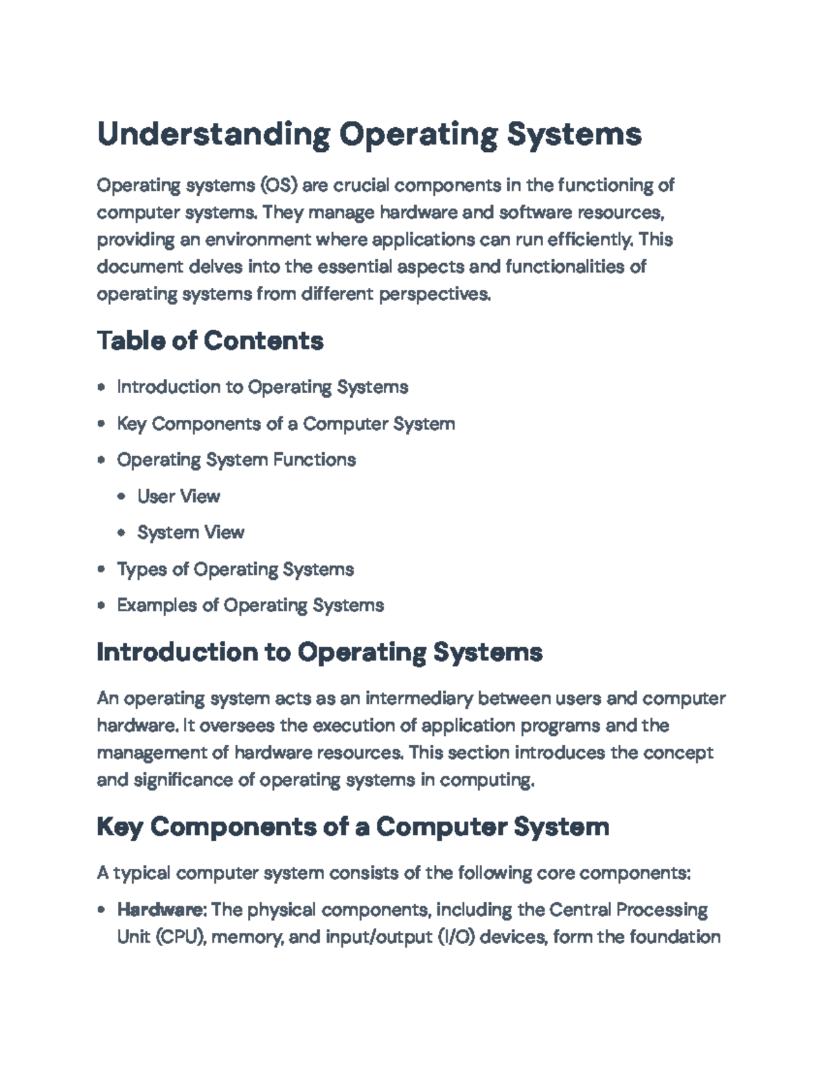 Understanding Operating Systems: Key Functions and Types ...