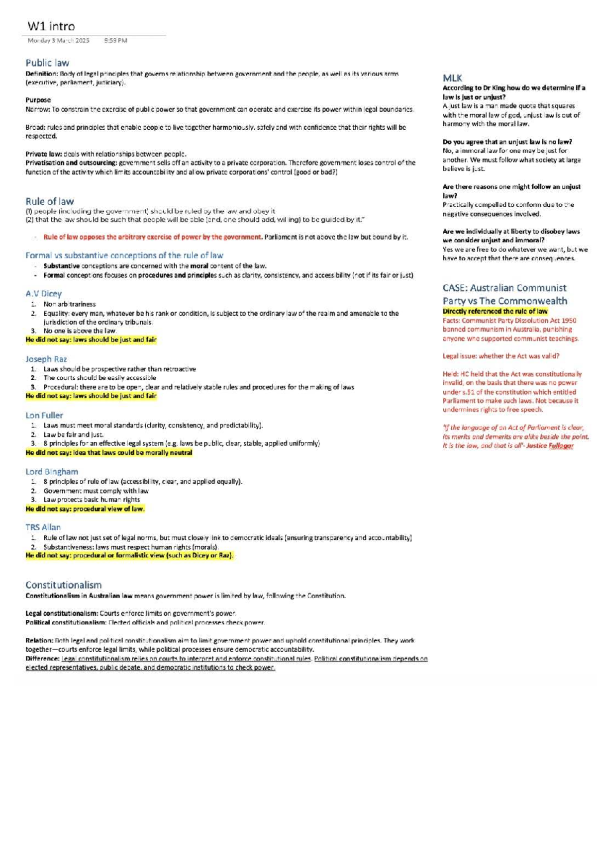 PUB LAW QUIZ NOTES: Key Concepts and Case Studies - Studocu