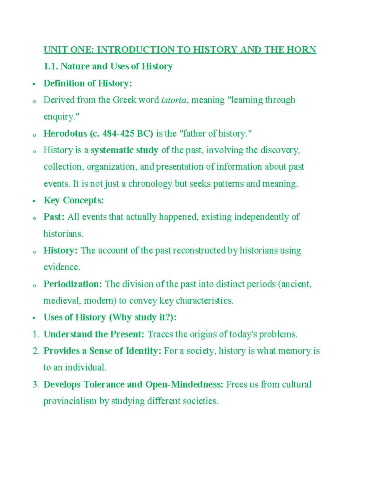 History Short Notes: Chapters 1-3 Overview (HIST 101) - Studocu