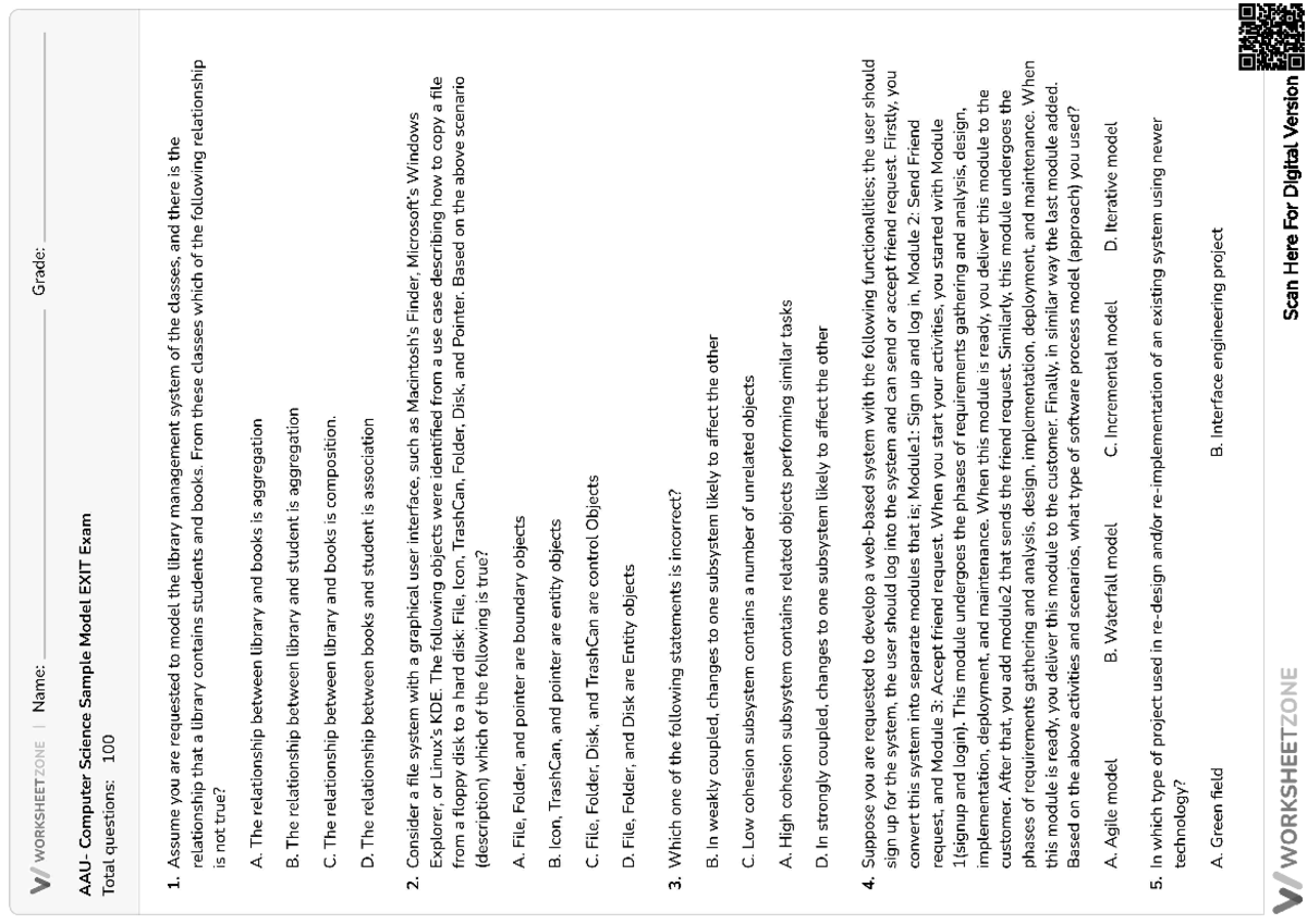 AAU 2024 Sample Exit Exam Preparation Guide - Studocu