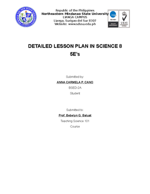 DLP grade 9 - electricity and magnetism - DETAILED LESSON PLAN IN ...