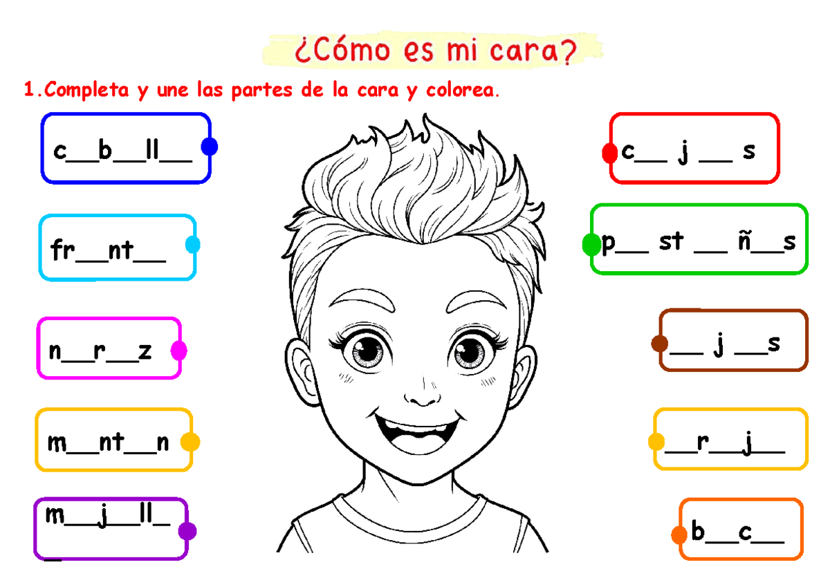 Ficha de Actividades: Partes de la Cara - Maestra Janet - Studocu