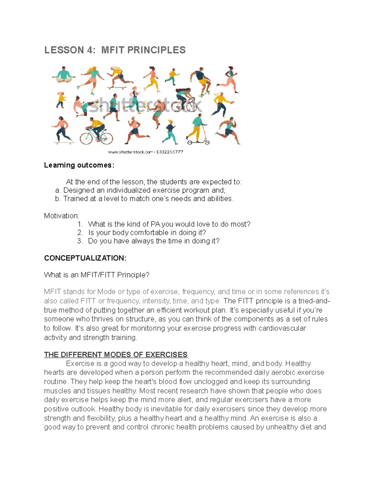 Lesson 4 - MFIT Principles: Understanding FITT for Effective Workouts ...