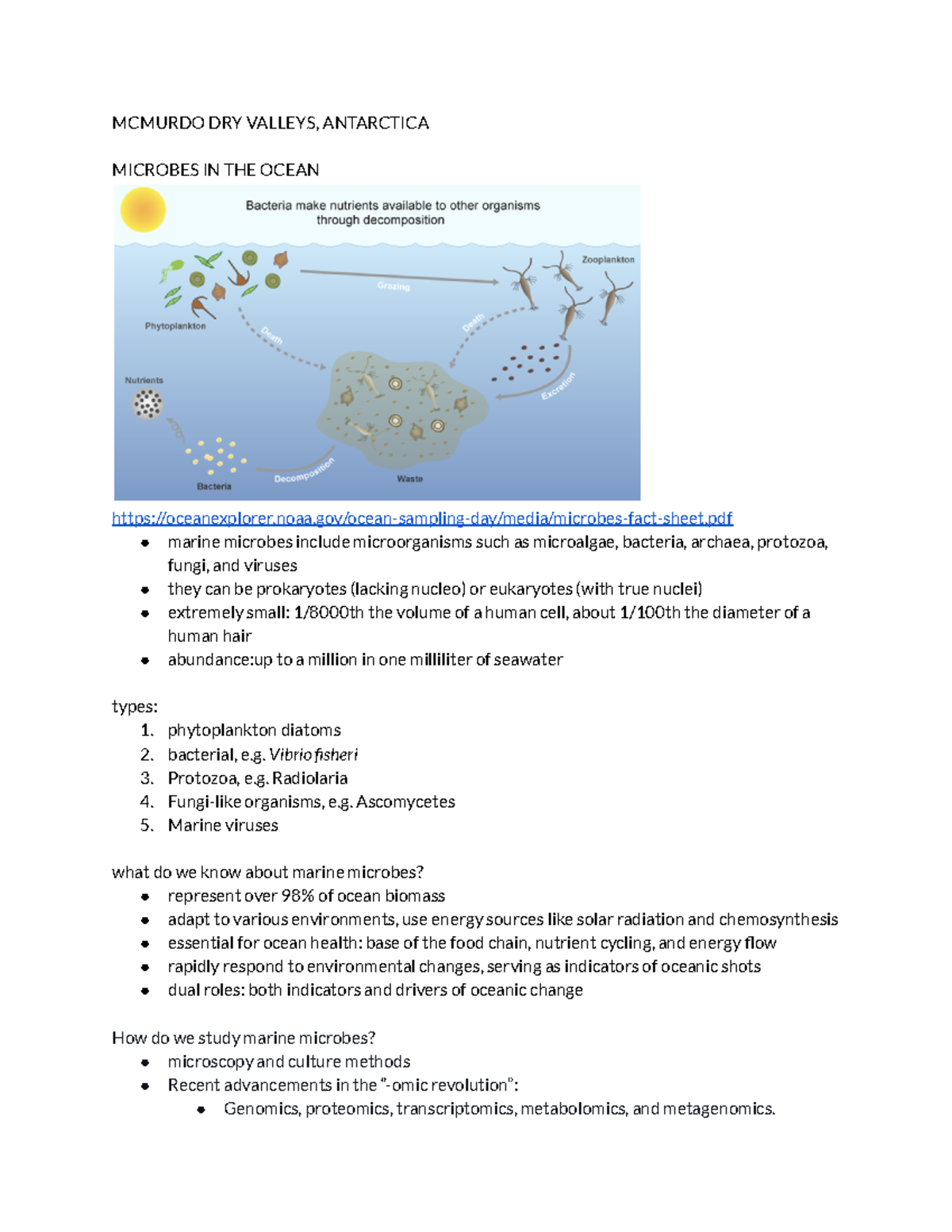 Marine Microbes and their Essential Roles in Ecosystem Health and Human ...