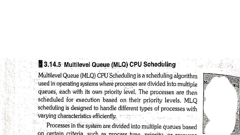 B3.14.5 Multilevel Queue (MLQ) CPU Scheduling Overview - Studocu