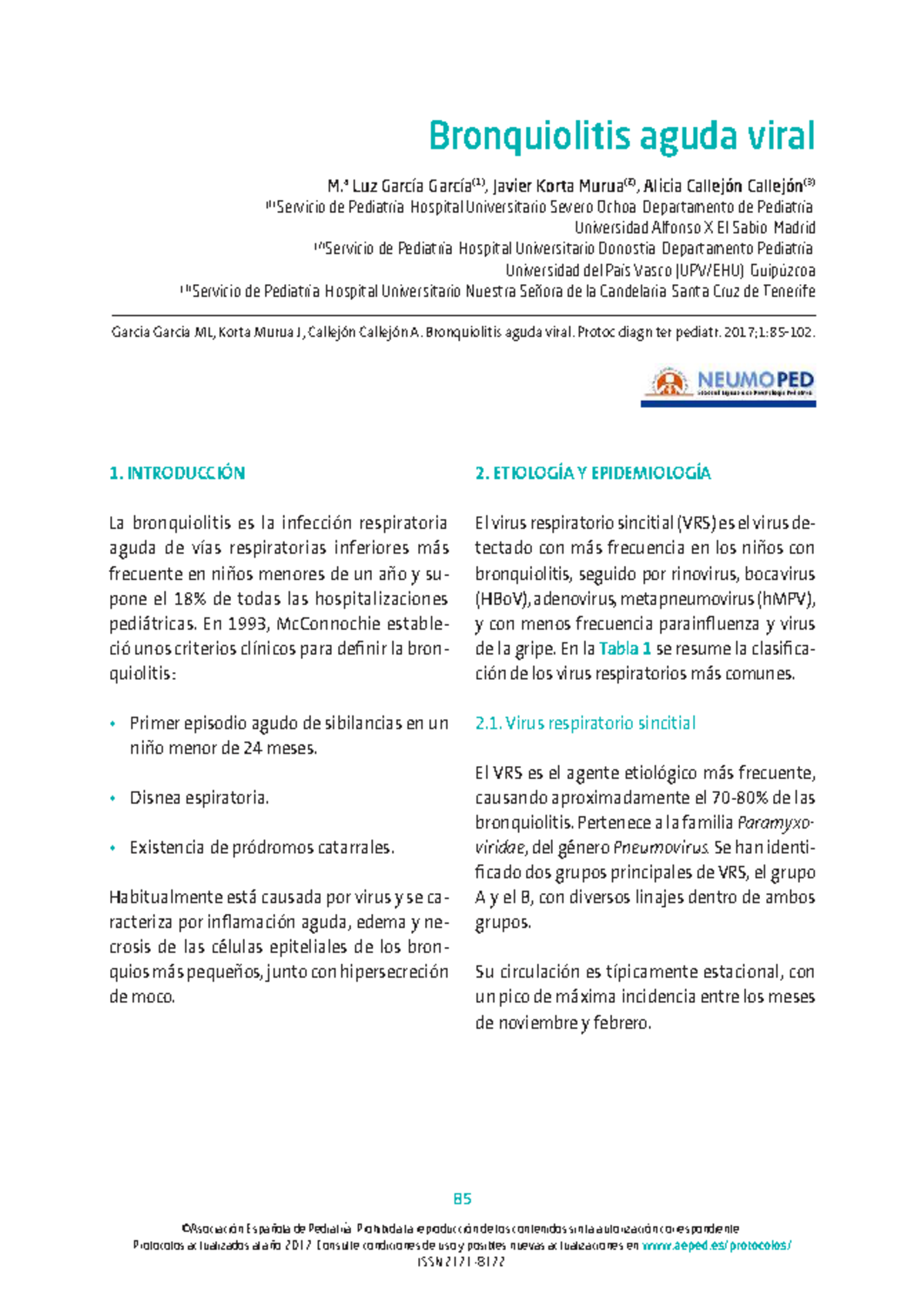 Estudio sobre la Bronquiolitis Aguda Viral en Niños Menores de 2 Años - Studocu