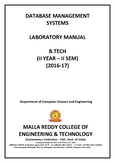 Database management systems laboratory - CS3481 - Studocu