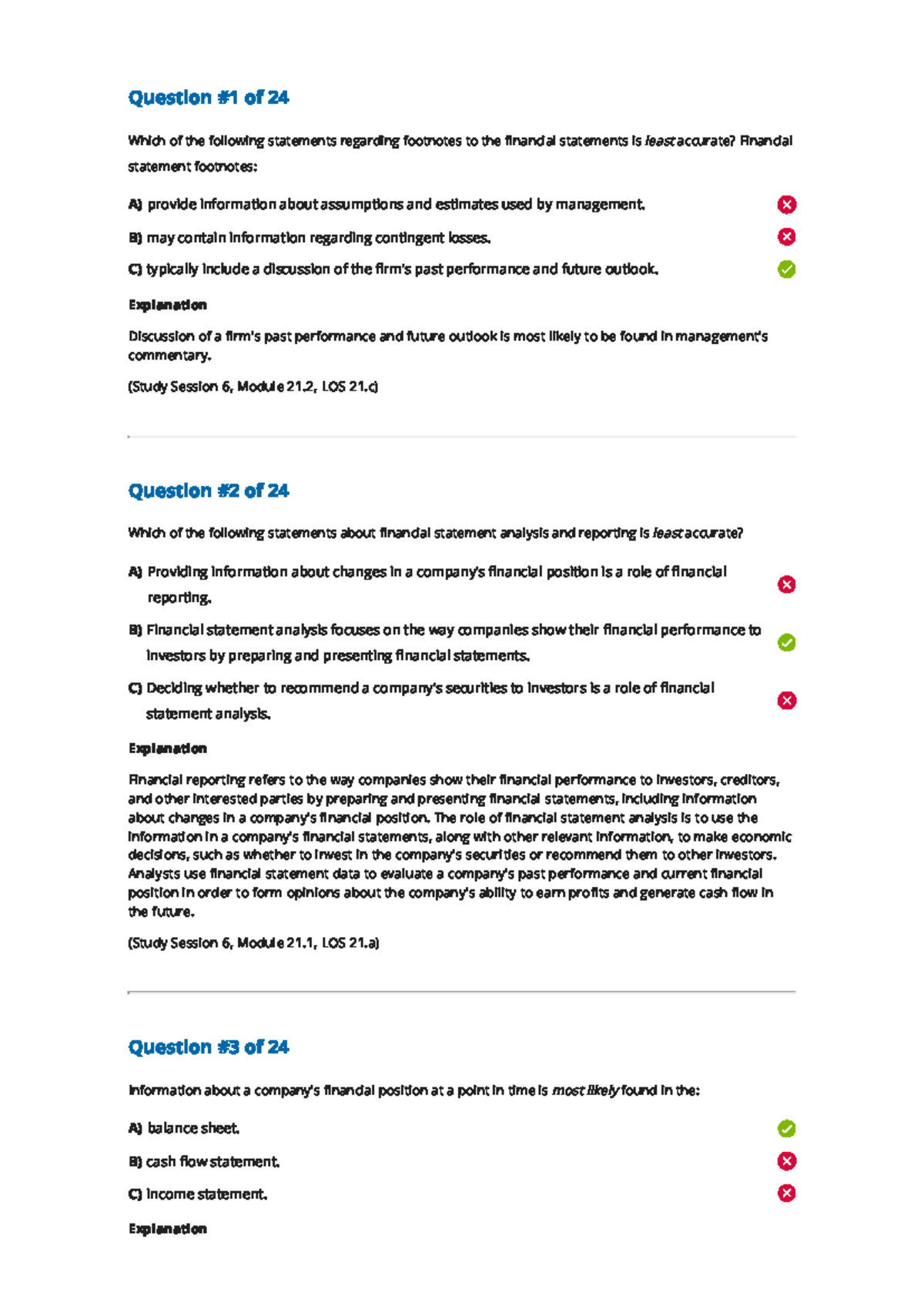 Reading 21 Financial Statement Analysis - An Introduction - Answers ...