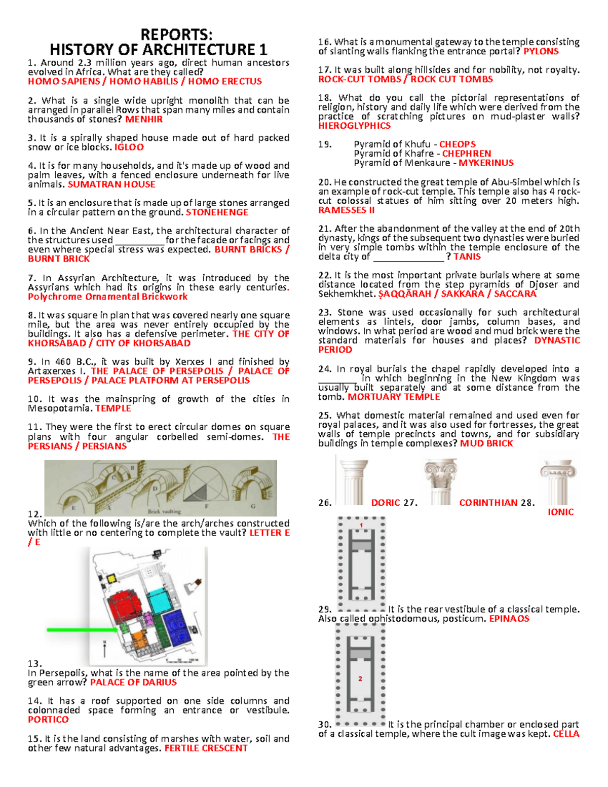 HIST 101: Comprehensive Review of Architectural History and Concepts ...