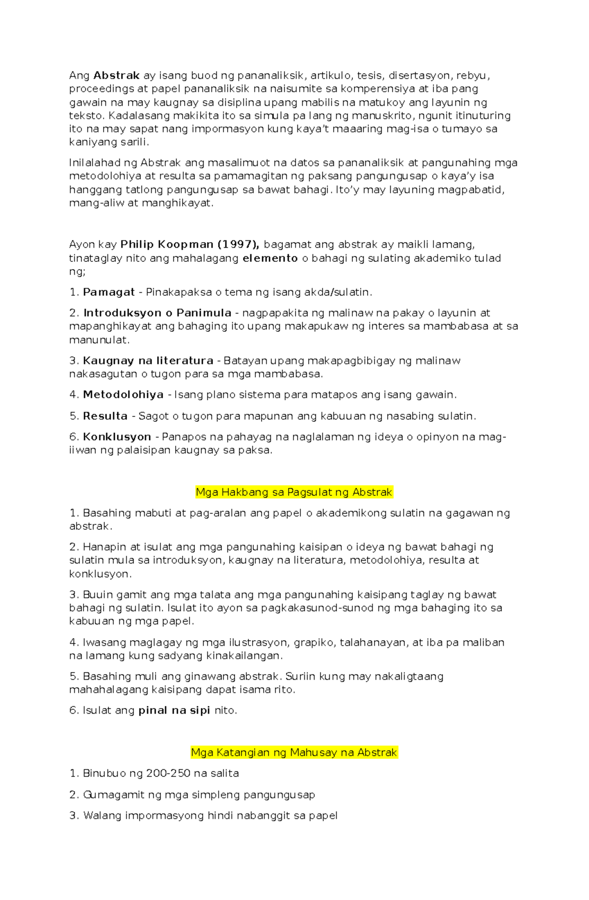 Pagsusuri at Pagsulat ng Abstrak sa Pananaliksik: Gabay at Hakbang ...