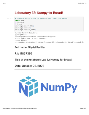 Lab19 - Jupyter Notebook - Laboratory 19: Let's have breakfast! Bread, butter, jam; Numpy ...