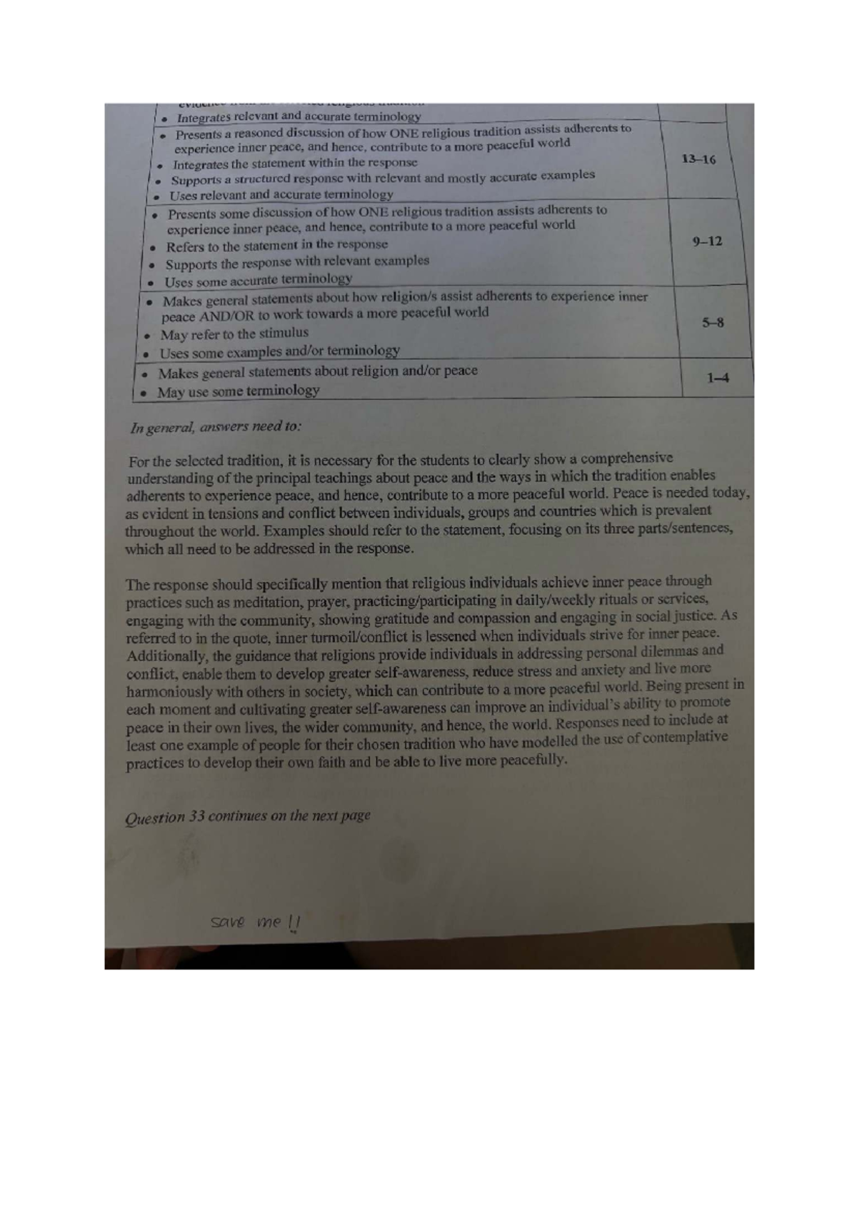 Inner Peace Essay Feedback: Understanding Religious Contributions - Studocu