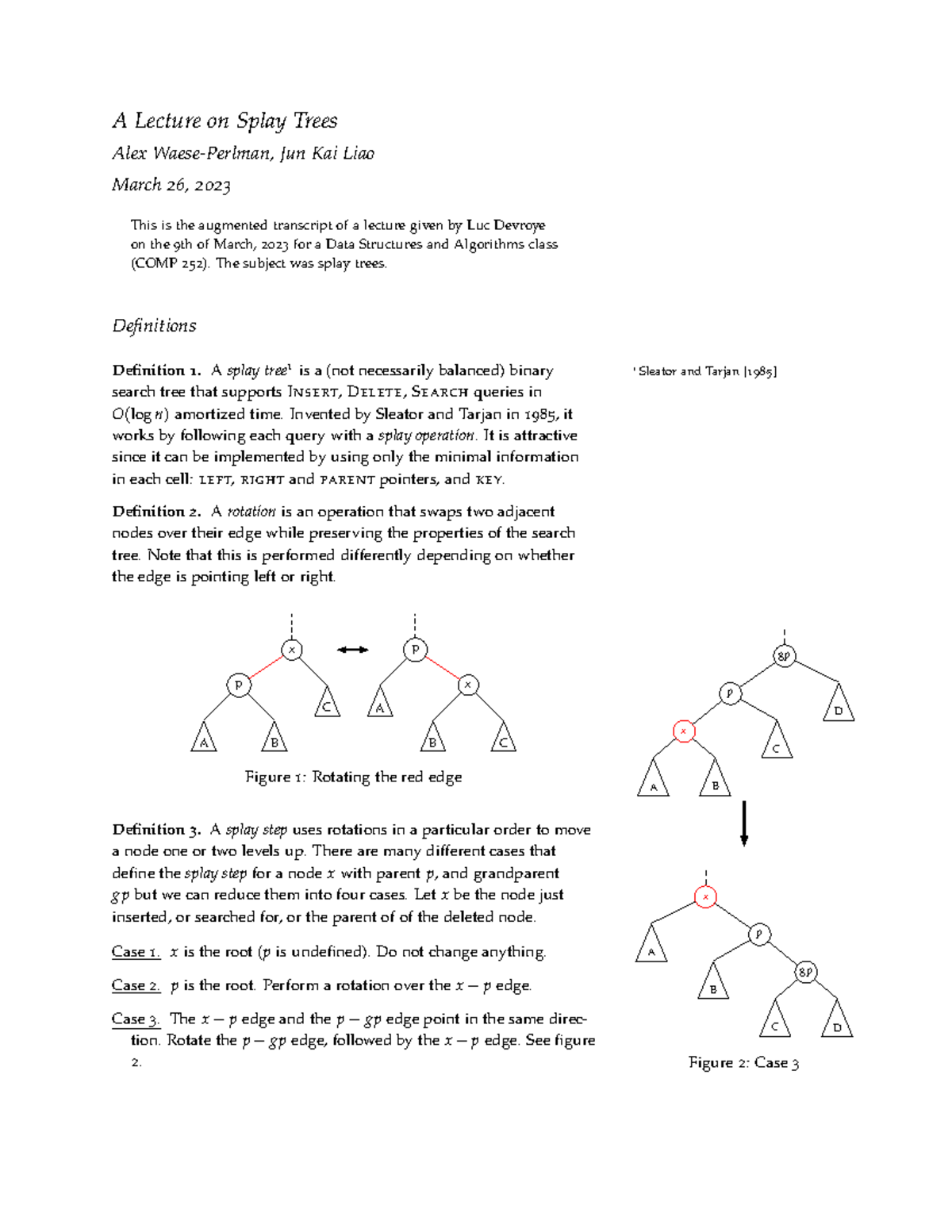 COMP 252 Lecture Notes: Understanding Splay Trees - Studocu
