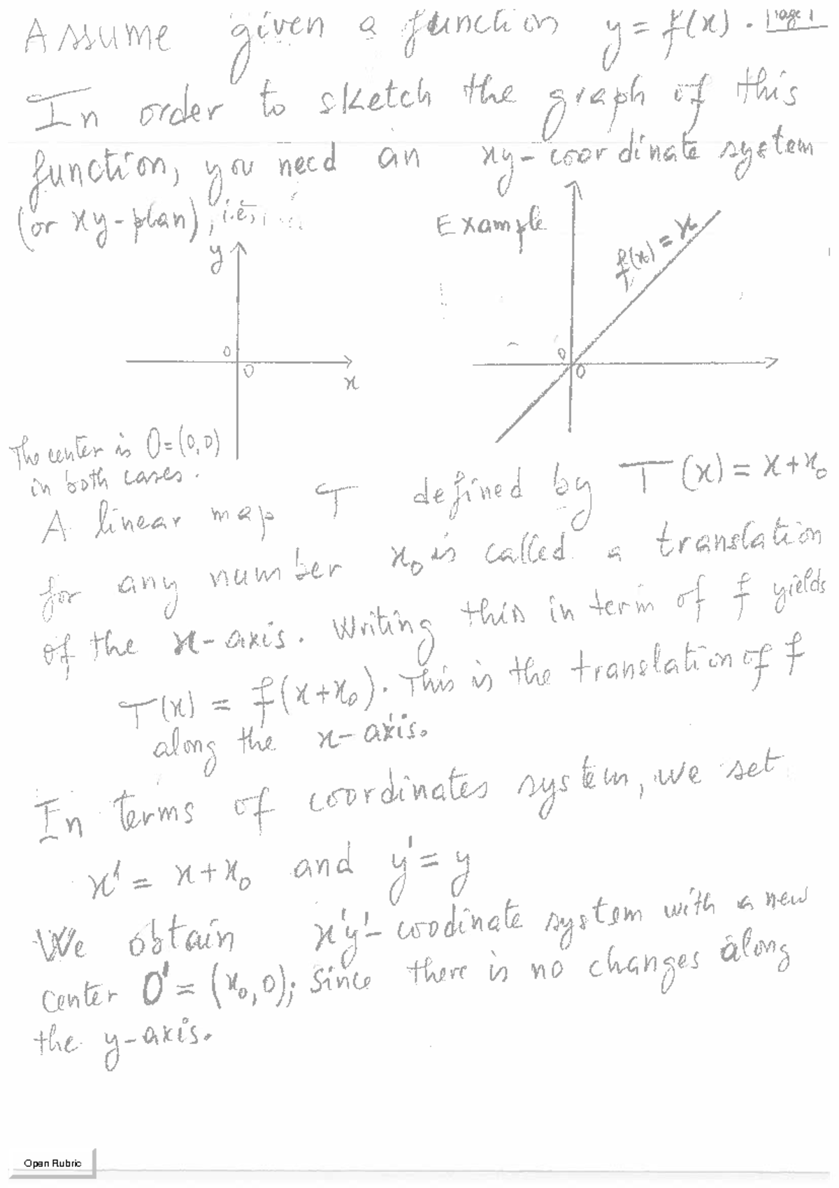MAT1503 Translation of Axes: Additional Notes and Examples - Studocu