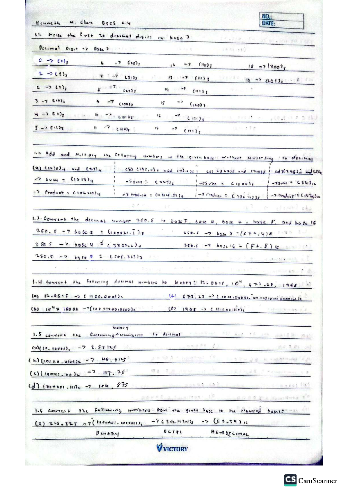 CHEN BSCS2-4 LDDC Assignment 1: Base Conversions and Binary Operations ...