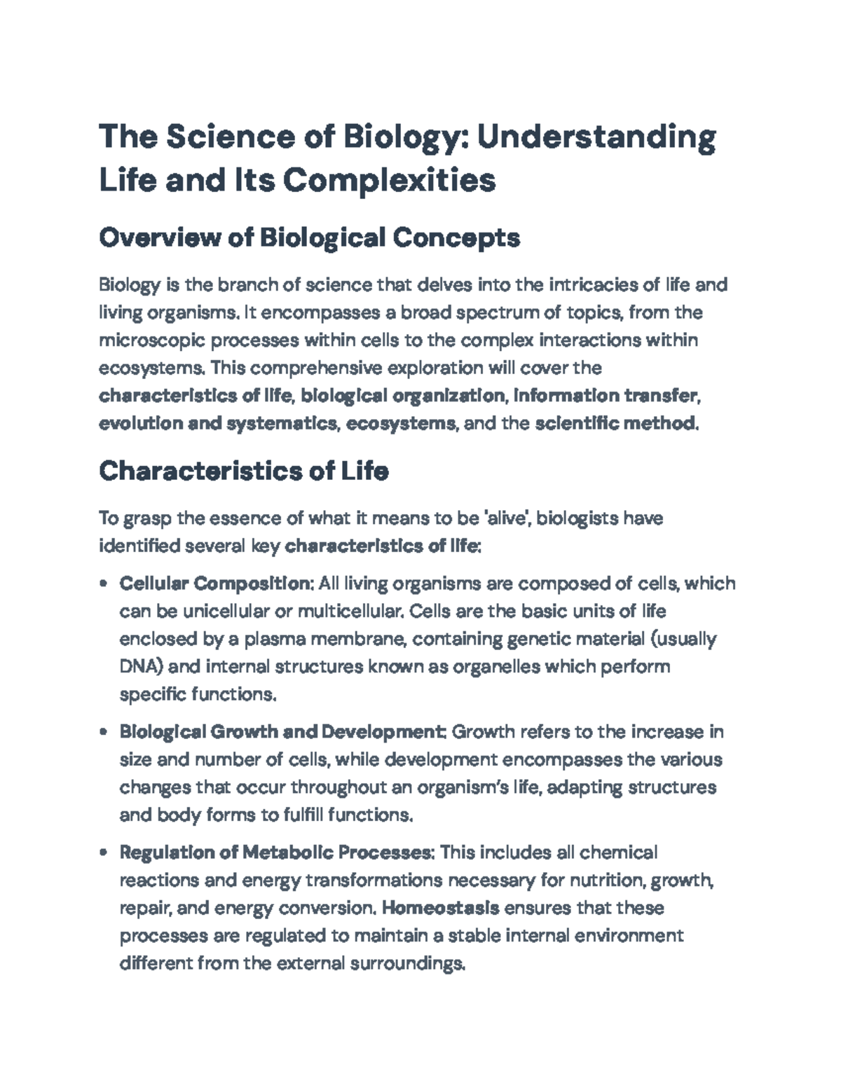 Biology 101: Understanding Life, Its Processes, and Organization - The ...