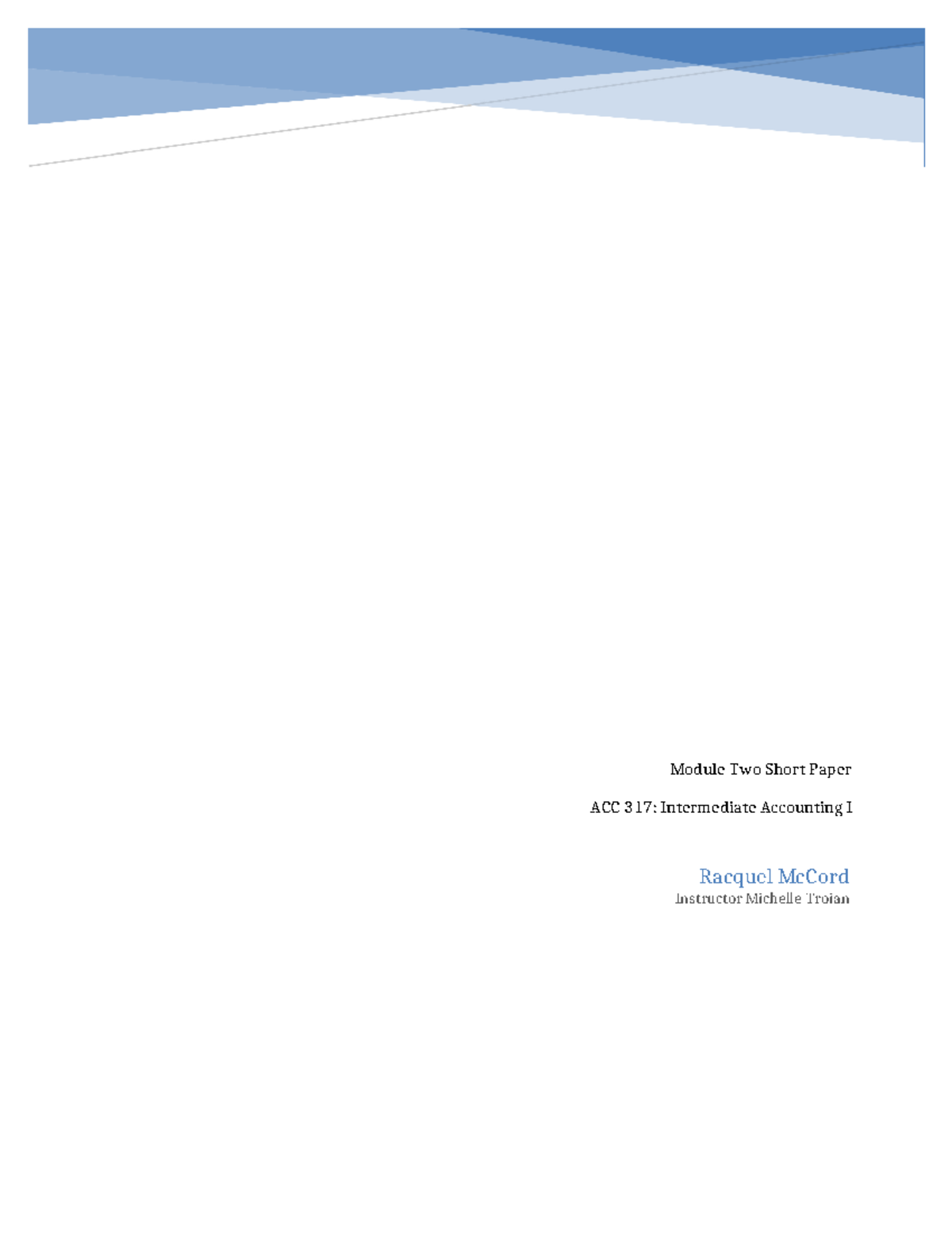 ACC 317: Module Two Short Paper on Financial Statement Footnotes - Studocu