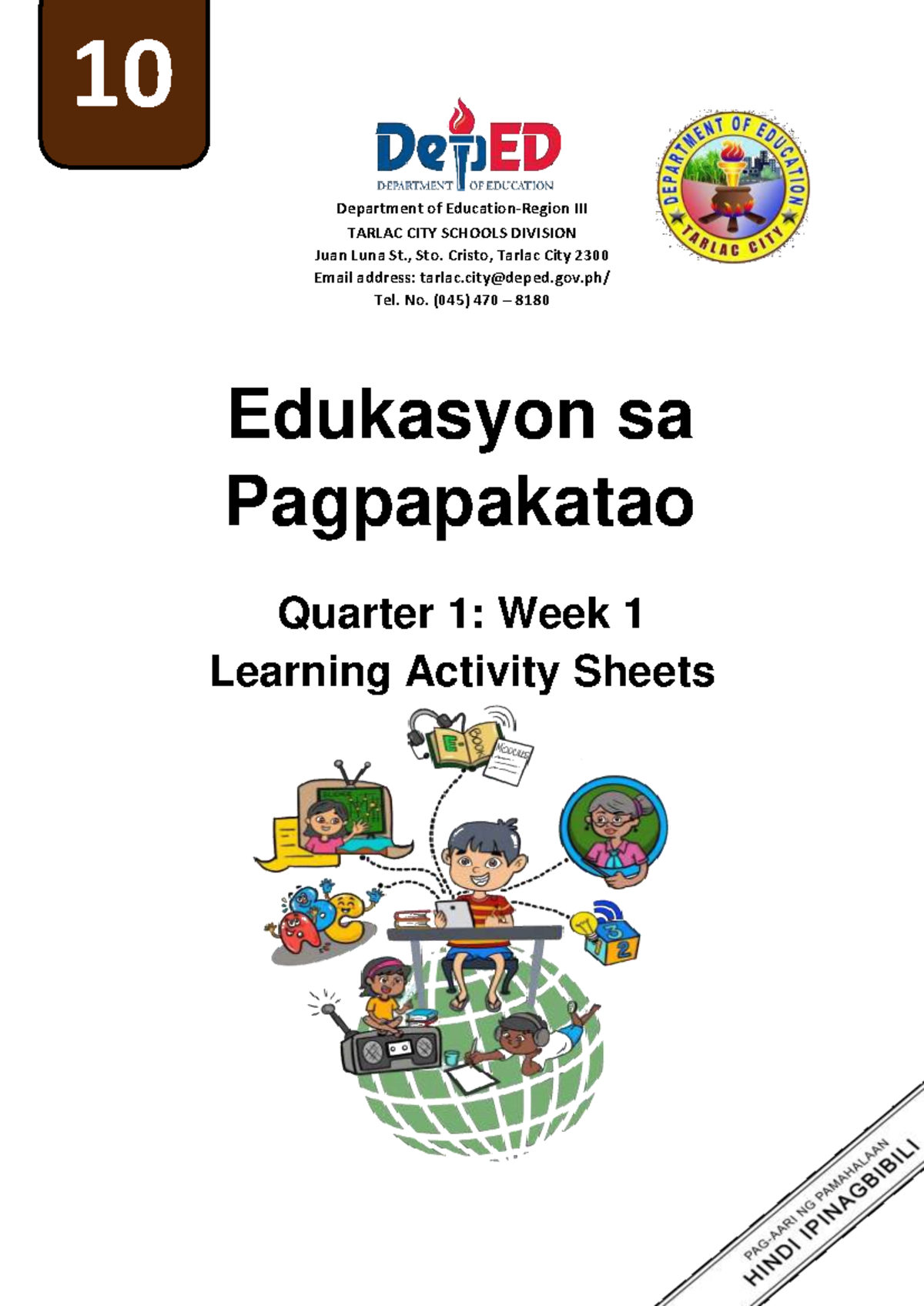 Q1 W1 ESP10-LAS Learning Activity Sheets for Edukasyon sa Pagpapakatao - Studocu