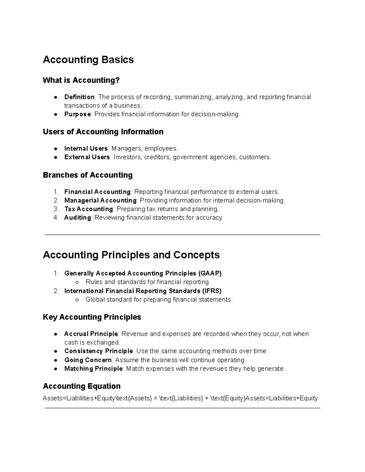 Acc100 - Quick Revision Guide: Fundamental Accounting Principles - Studocu