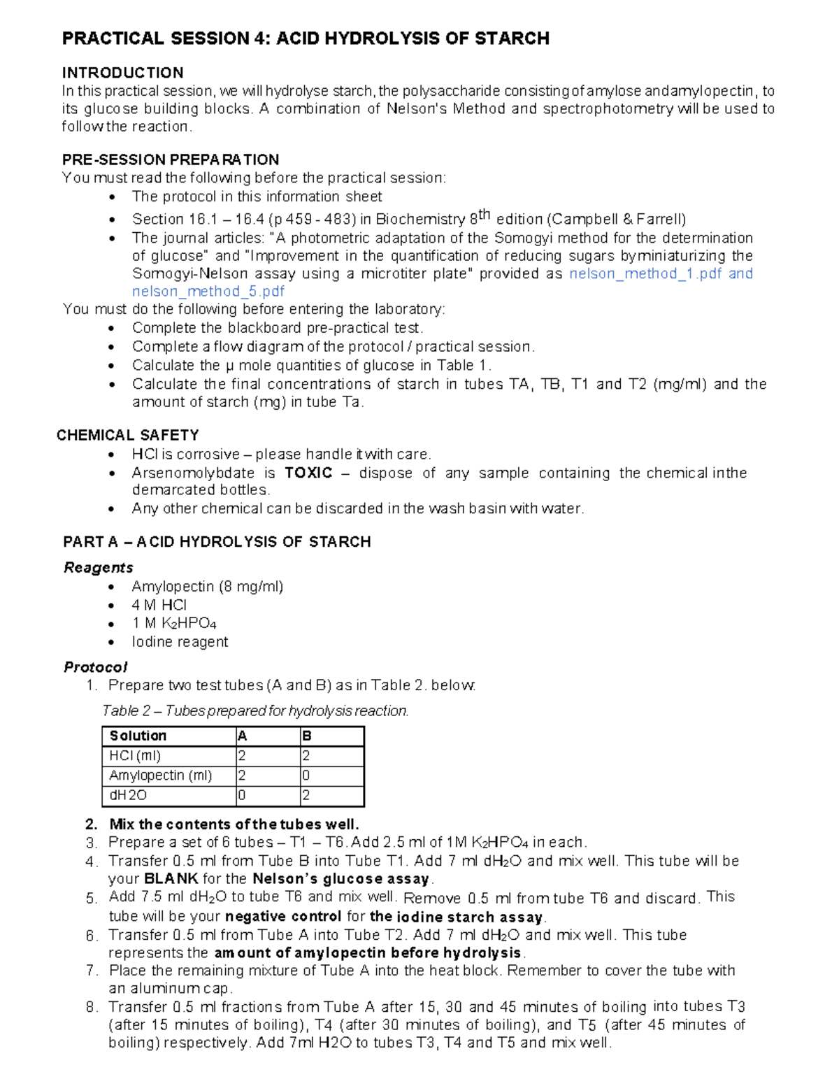 Practical 4: Acid Hydrolysis of Starch and Reducing Sugars Analysis ...