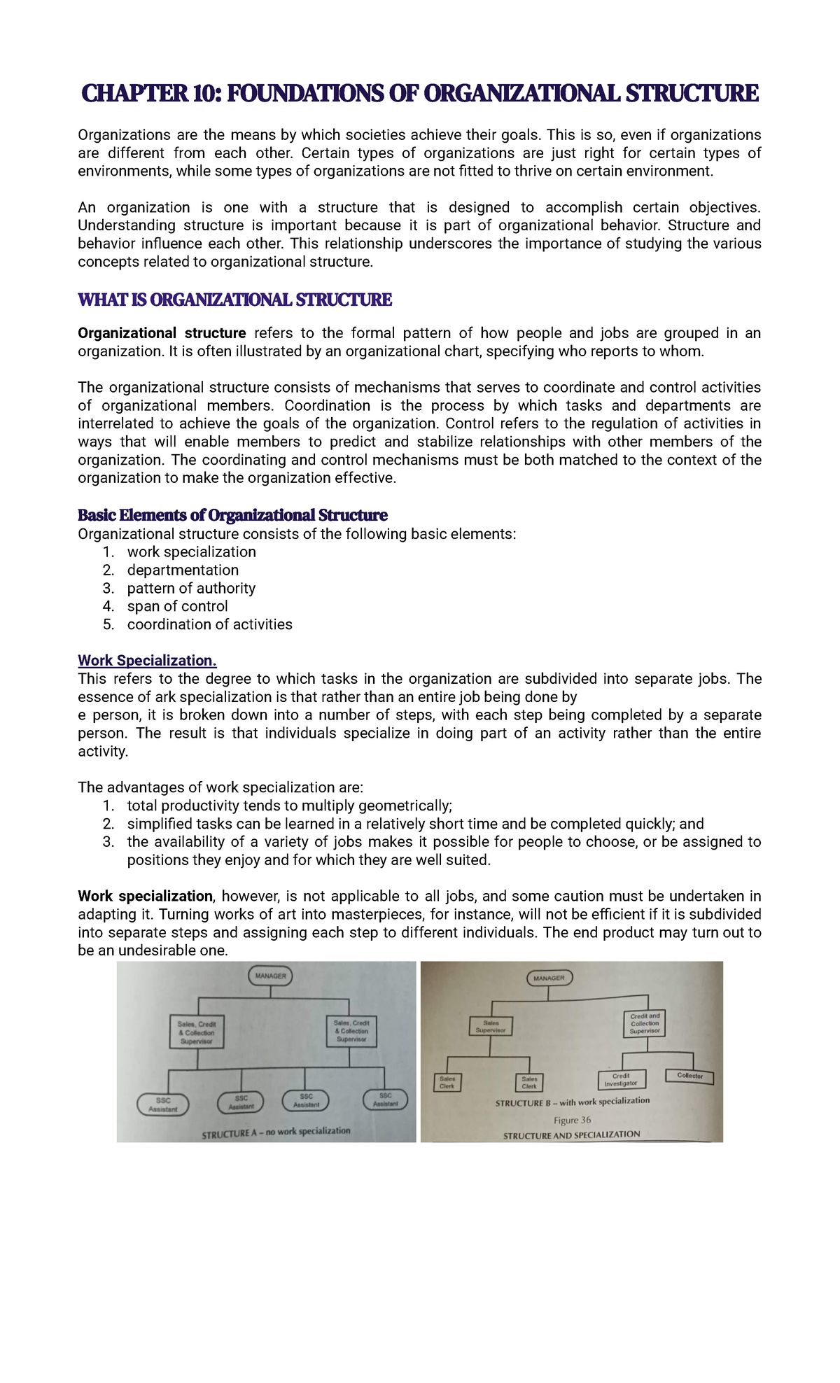 [BA 213] CH 10: Key Concepts in Organizational Structure - Studocu