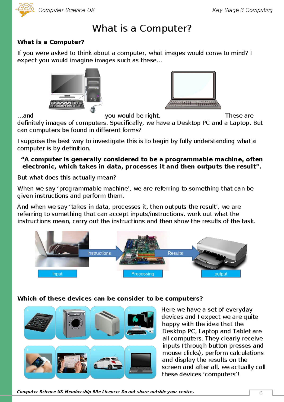 Computer Science UK Key Stage 3 Computing: Understanding Computers and ...