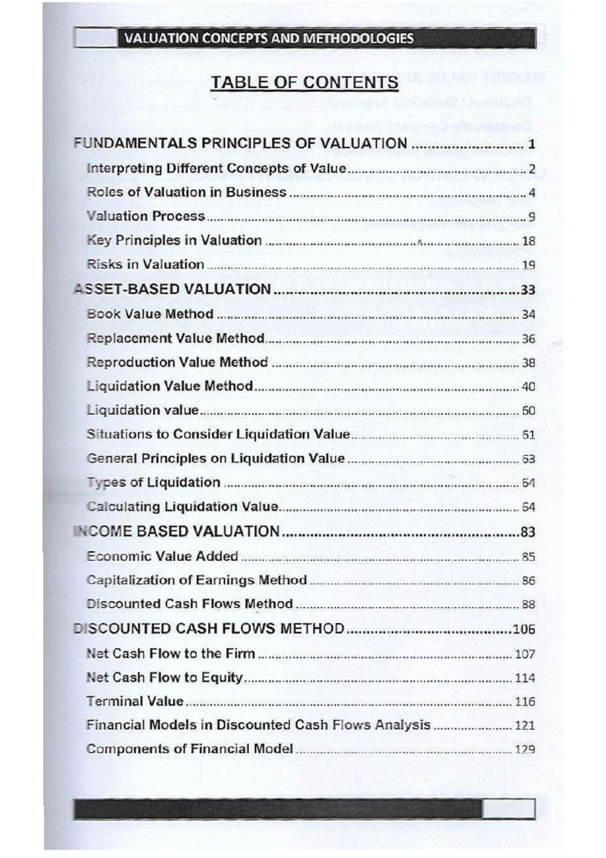 Valuation Concepts and Methodologies: Principles of Valuation (FIN 525 ...