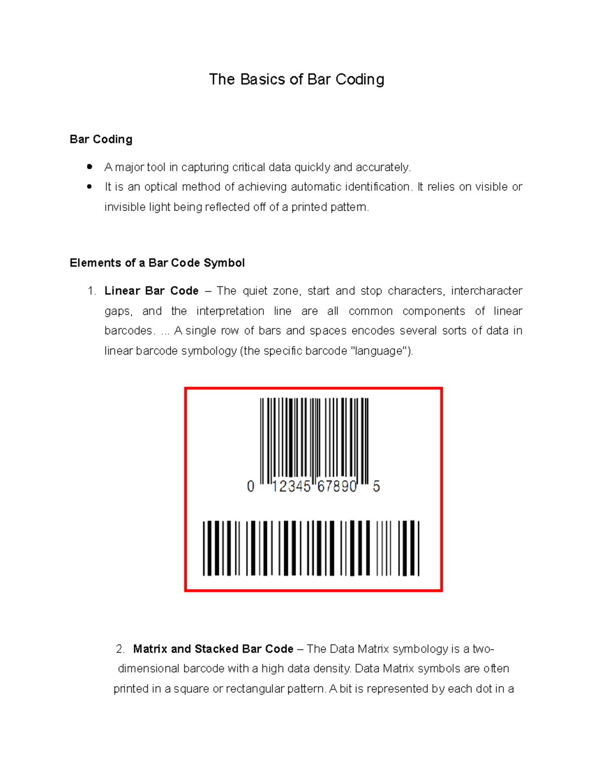 Inventory-The Basics of Bar Coding - The Basics of Bar Coding Bar ...