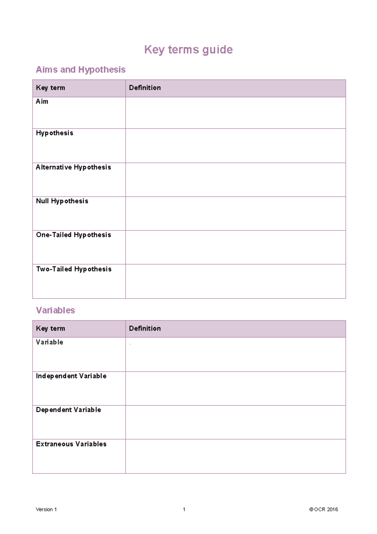Blank key terms guide - …jjjjjjjjjjjj - Key terms guide Aims and ...