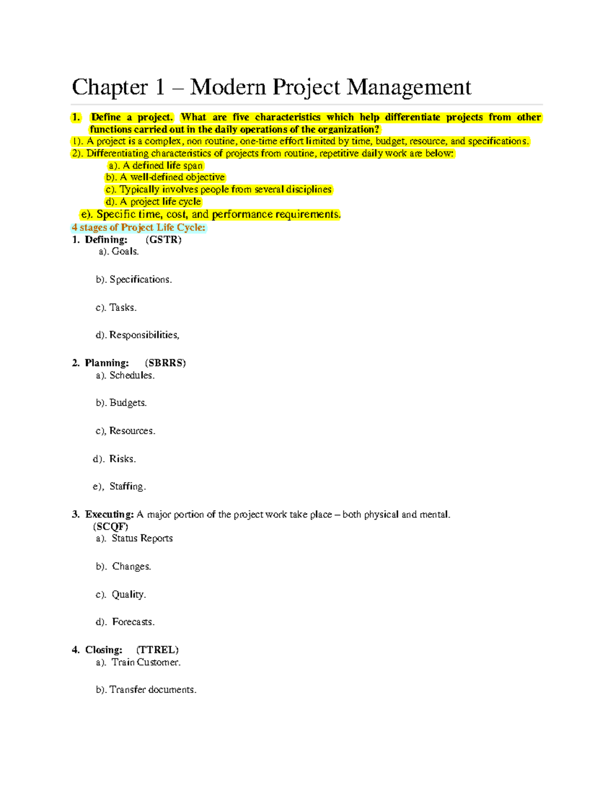 PRM3701 Chapter 1: Modern Project Management Overview and Key Concepts ...