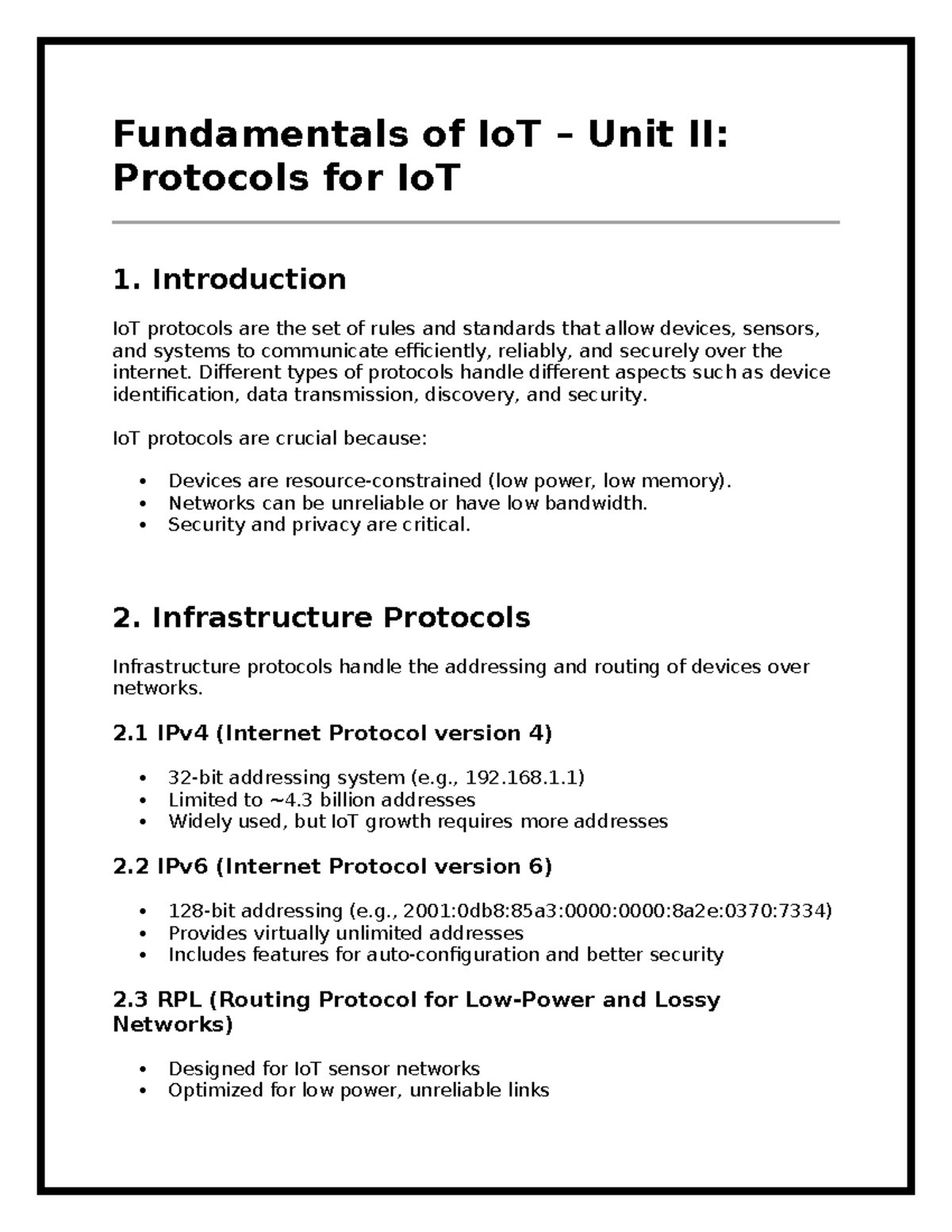 Chapter 2: IoT Protocols Overview and Security Measures - Studocu