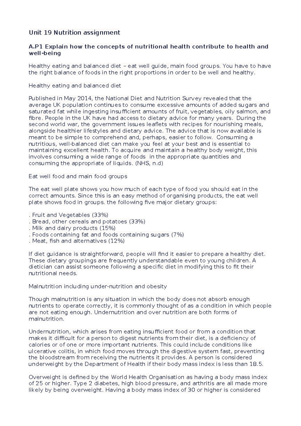 Unit 19 Health and Social Care - Textbook Overview - Studocu