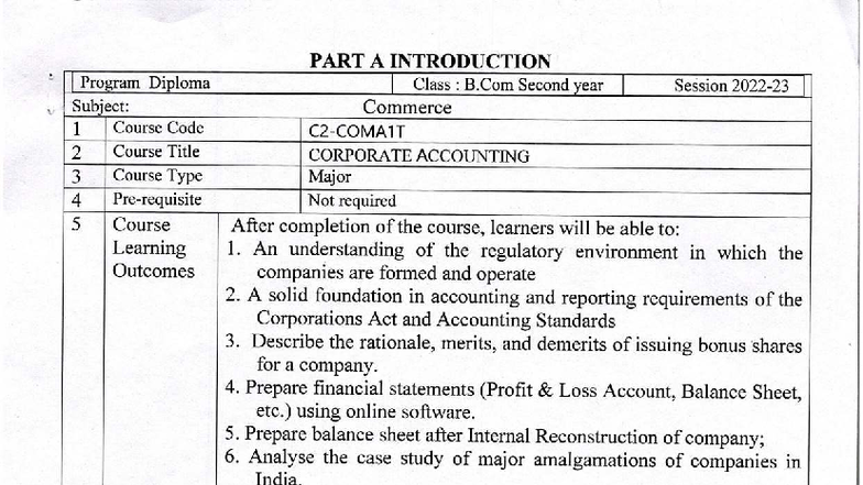B.Com II Year Cost Accounting Syllabus & Course Details - Studocu