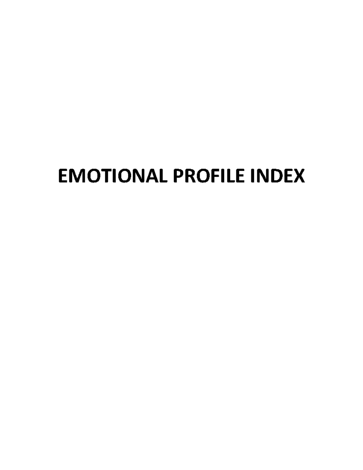 511089323 Emotional Profile Index: Understanding and Scoring Guide ...