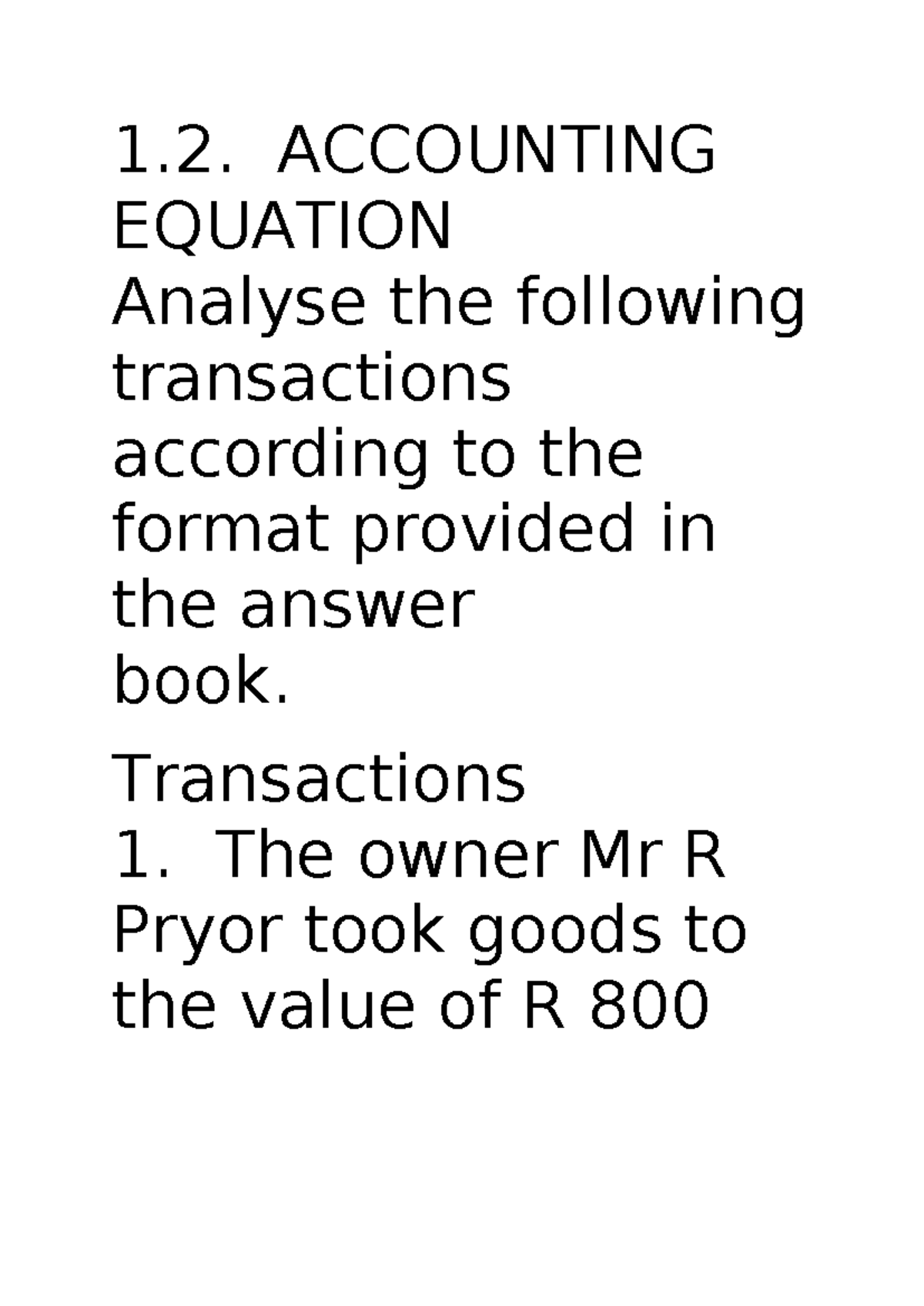 GAAP Activity Analysis: Accounting Equation & Principles - Studocu