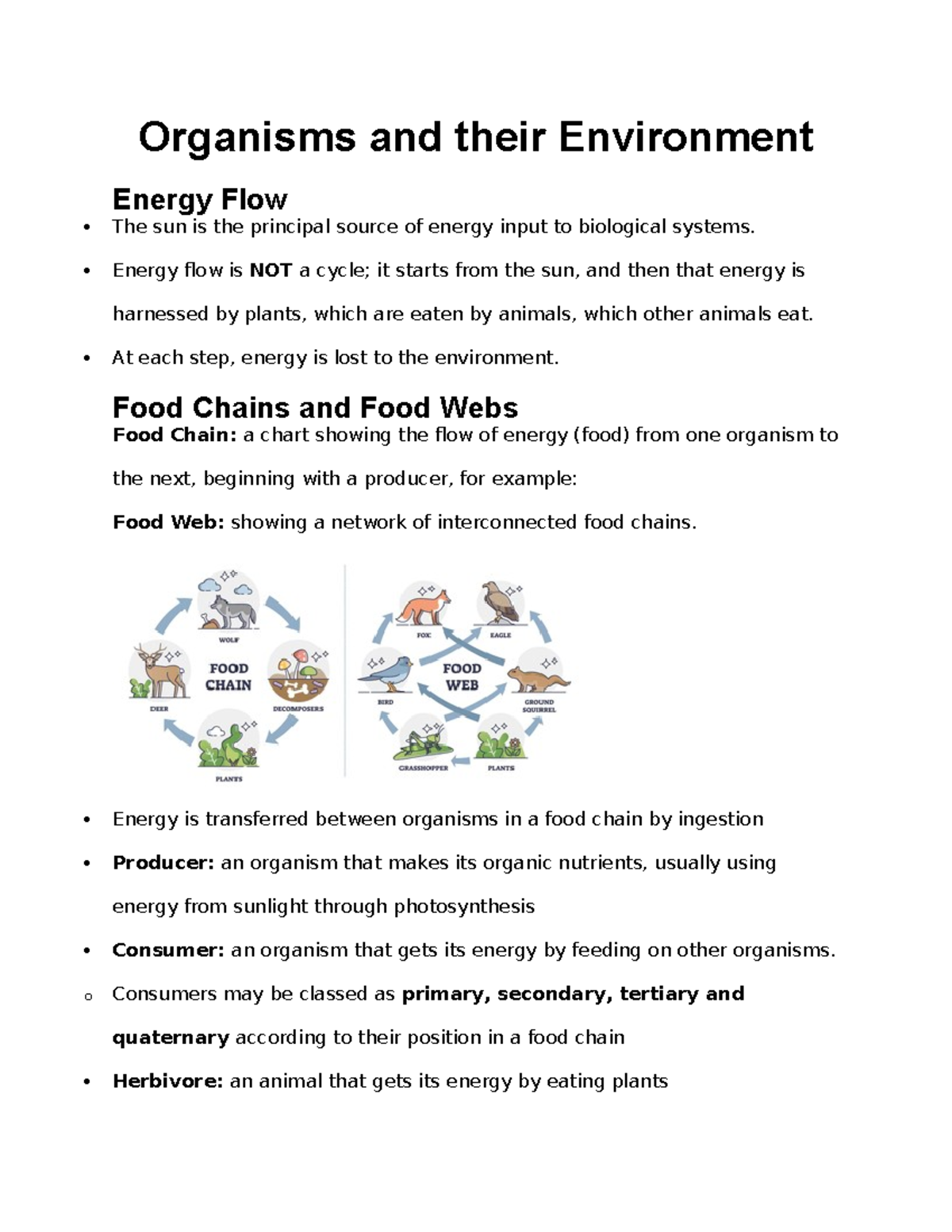 Organisms and their environment - Organisms and their Environment ...