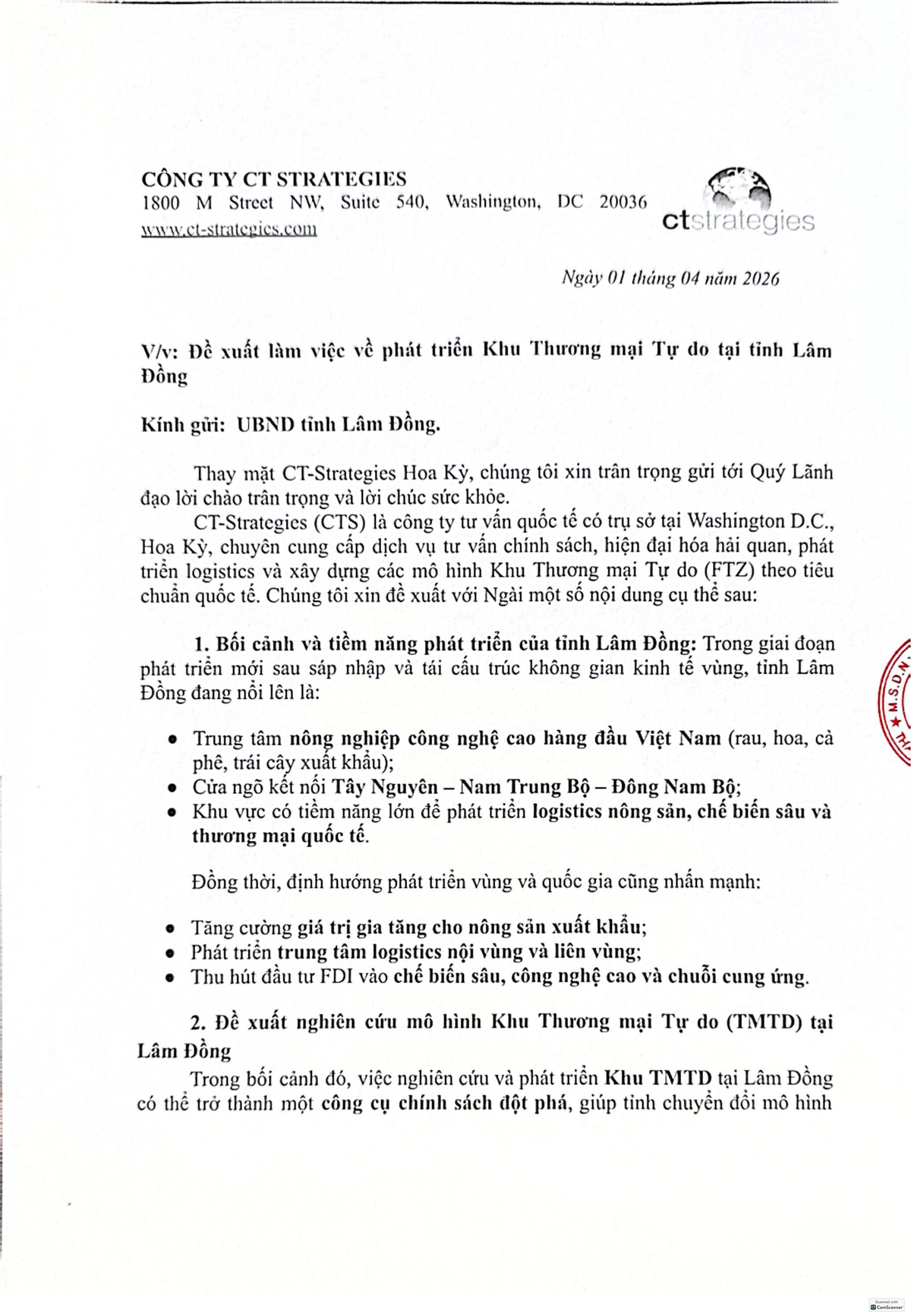 Đề xuất phát triển Khu Thương mại Tự do tại Lâm Đồng (CTS) - Studocu