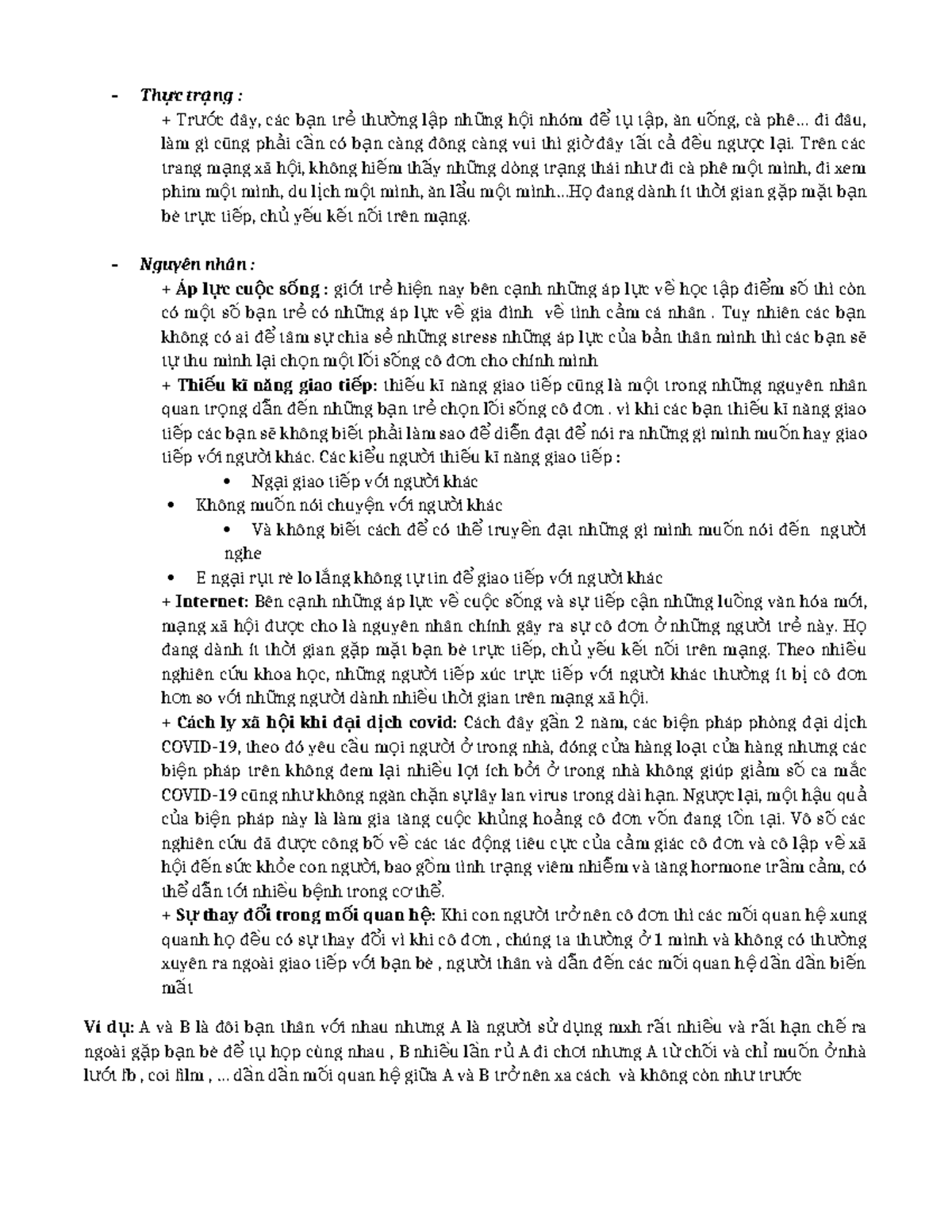 Xu hướng con người cô đơn - Nhóm 2 KNGT - Th ực tr ạng : Tr ước đây ...