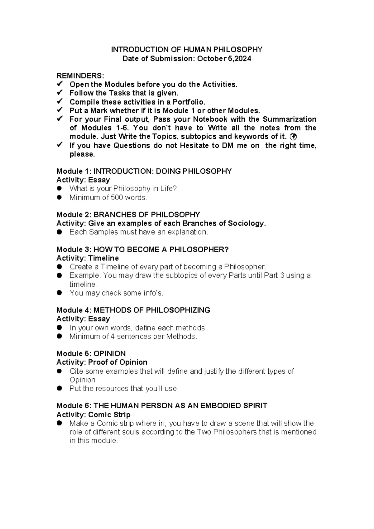 UCSP Final Output: Portfolio of Modules 1-6 Activities and Summaries ...
