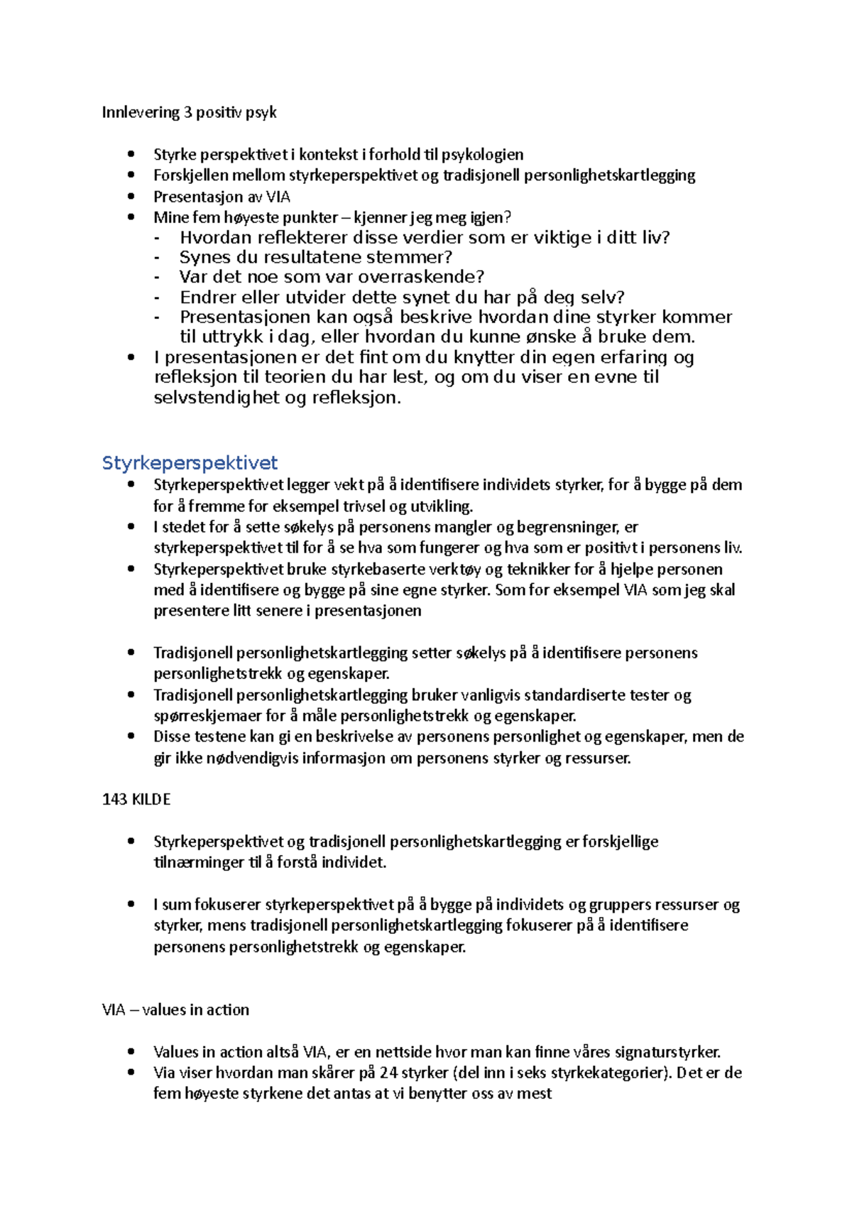 Innlevering 3 positiv psyk - Innlevering 3 positiv psyk Styrke ...
