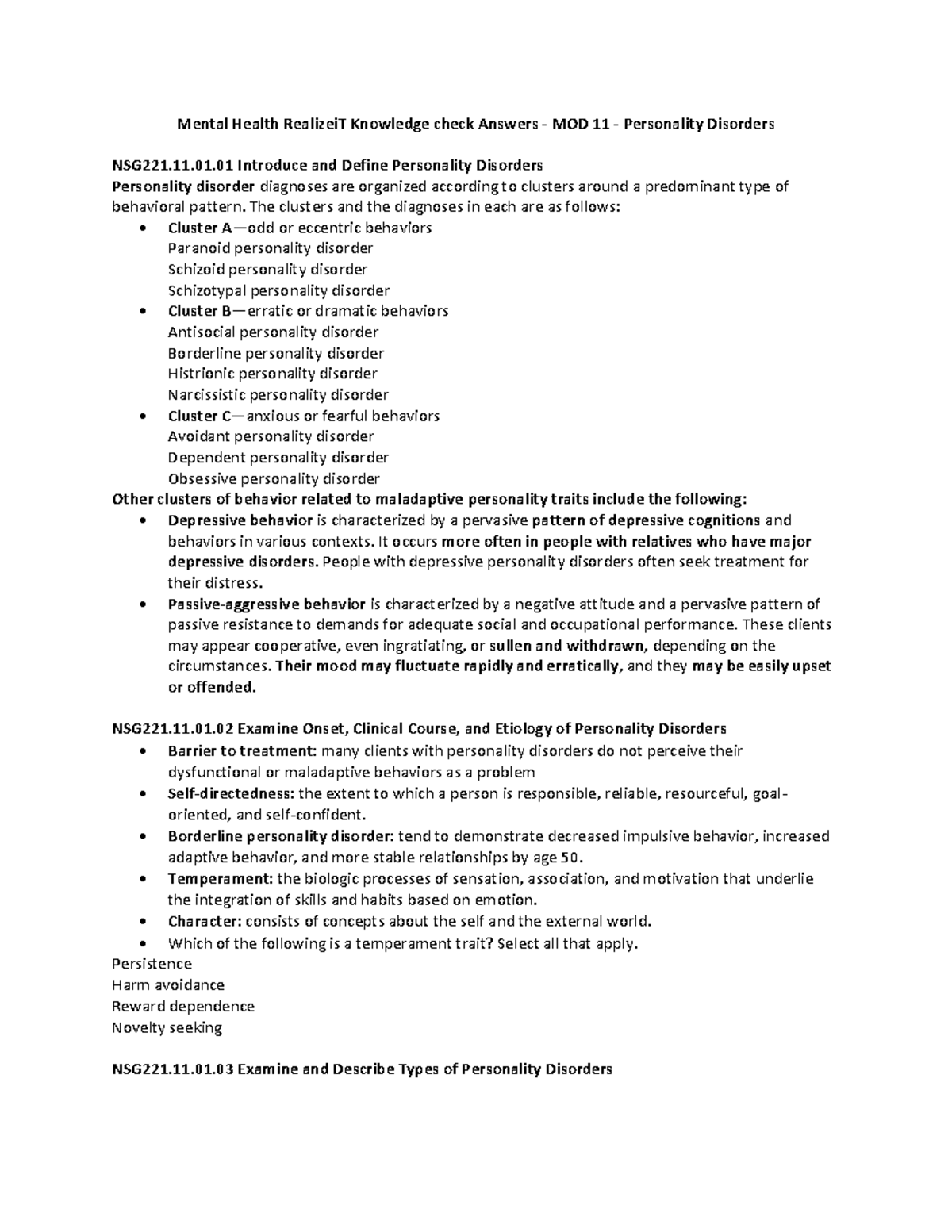 Mental Health Realizei T Mod 11 - Mental Health RealizeiT Knowledge ...