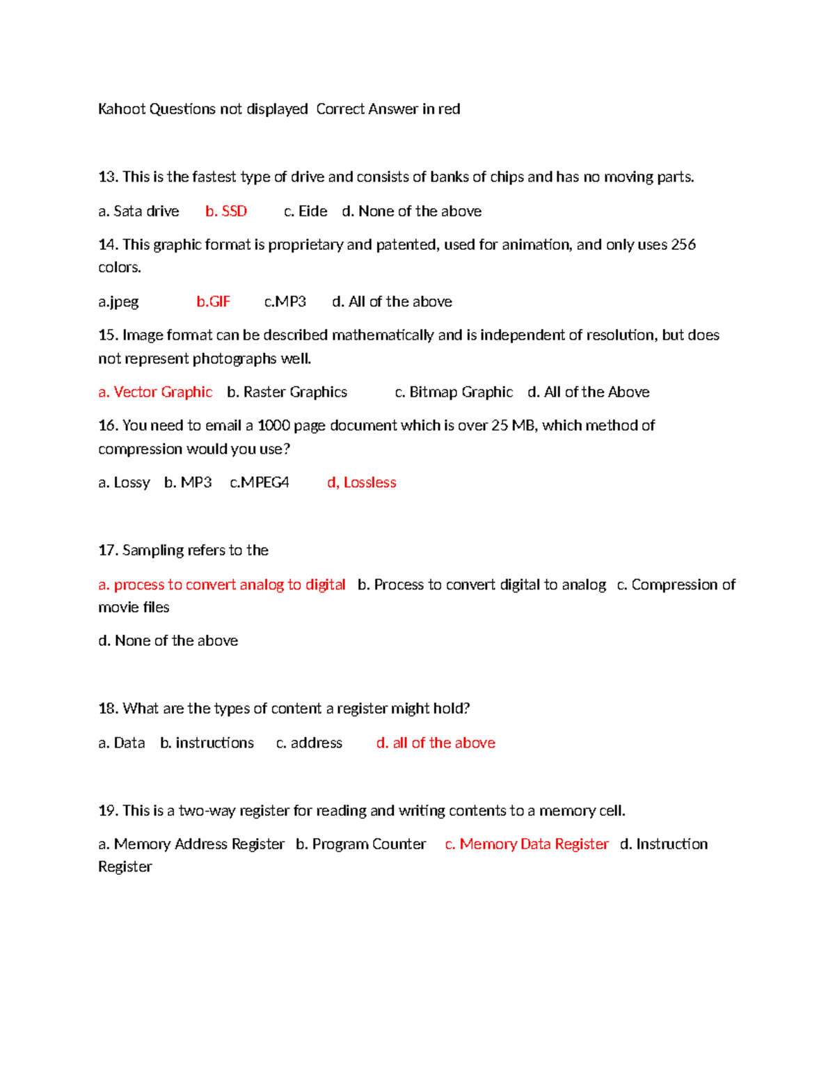 CS101 Computer Science Quiz Questions and Answers - Studocu