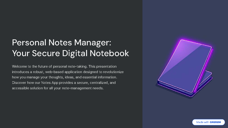 Personal Notes Manager: Secure Digital Notebook Overview - Studocu