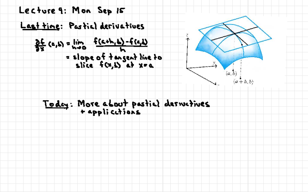 Partial Derivatives & Differential Equations - Calc I Lecture 9 - Studocu
