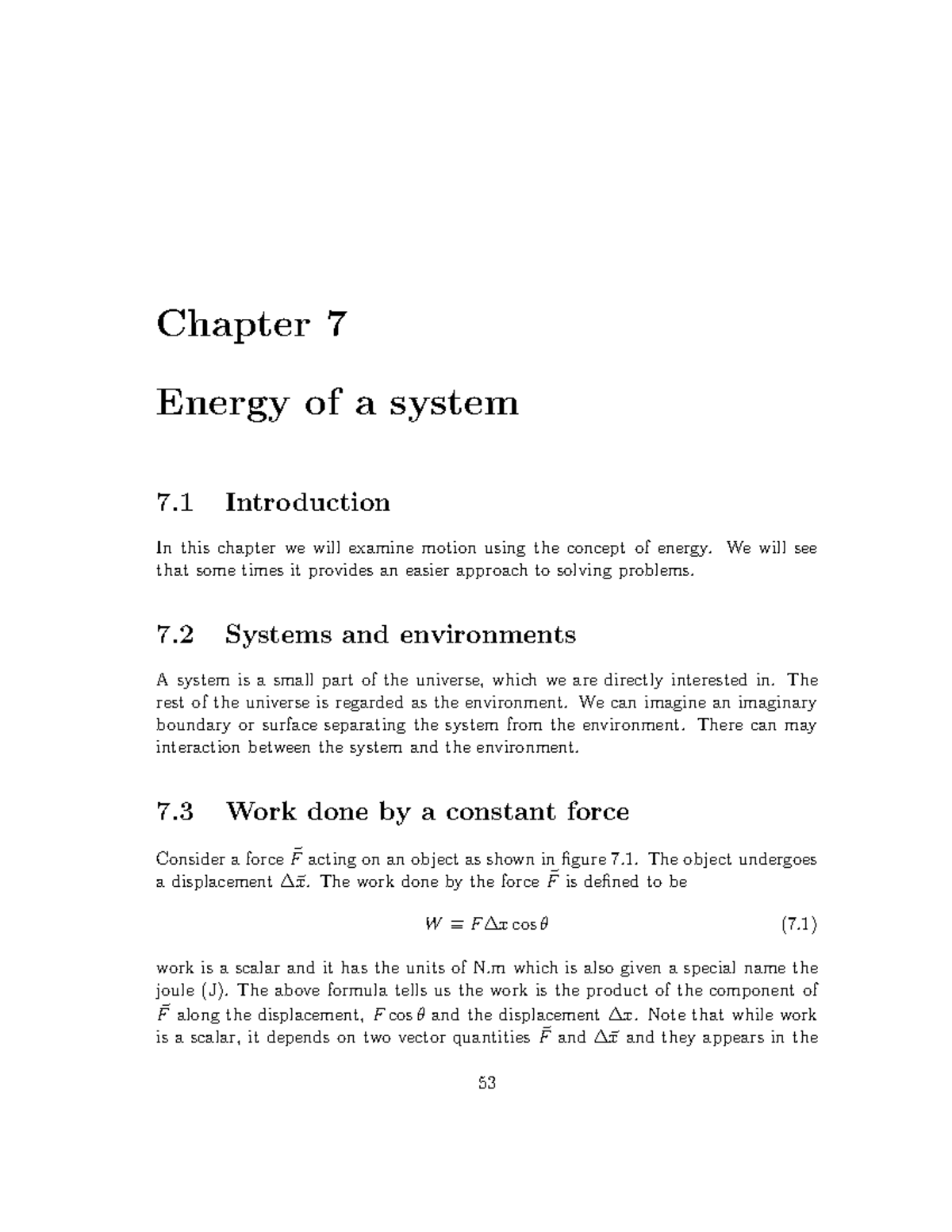 Chapter 7: Energy of a System - Detailed Study Notes - Studocu